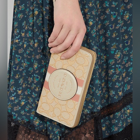Coach | Bags | Coach Dempsey Large Phone Wallet In Signature Jacquard ...